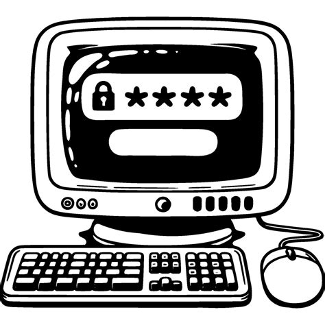 Computer Is Protected With A Strong Password In Monochrome 51561506 Vector Art At Vecteezy