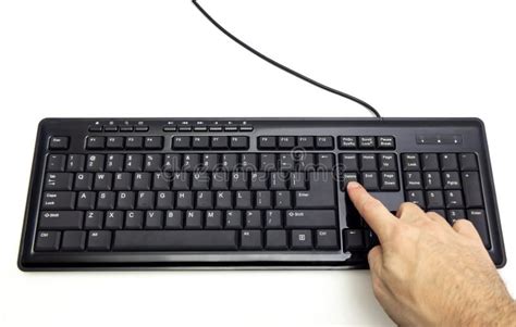 Finger Pressing Delete Button On The Black Keyboard Stock Image Image Of Alphabet Technology