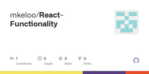 GitHub Mkeloo React Functionality