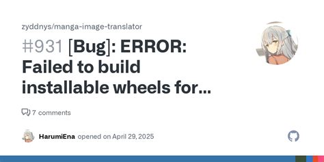 Bug Error Failed To Build Installable Wheels For Some Pyproject