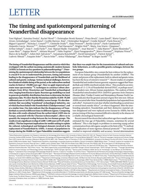 The Timing And Spatiotemporal Patterning Of Neanderthal Disappearance Pdf