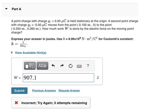 solved a point charge with charge q1 3 00μc is held