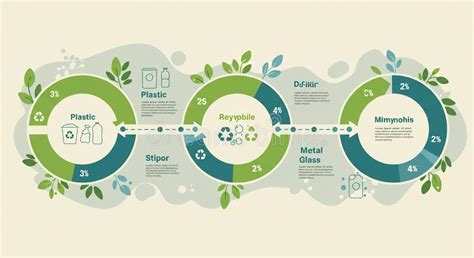 Circular Infographic With Interconnected Segments Highlighting Recycle Themes Three Stock