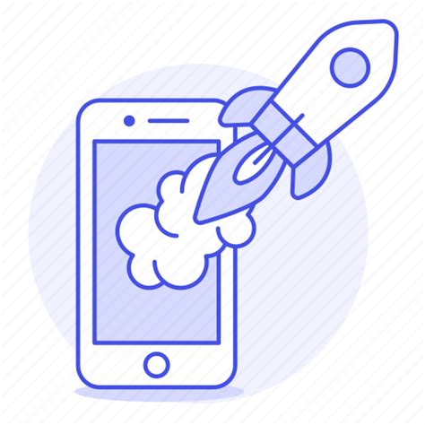 App Development Launch Mobile Product Release Rocket Startup Icon