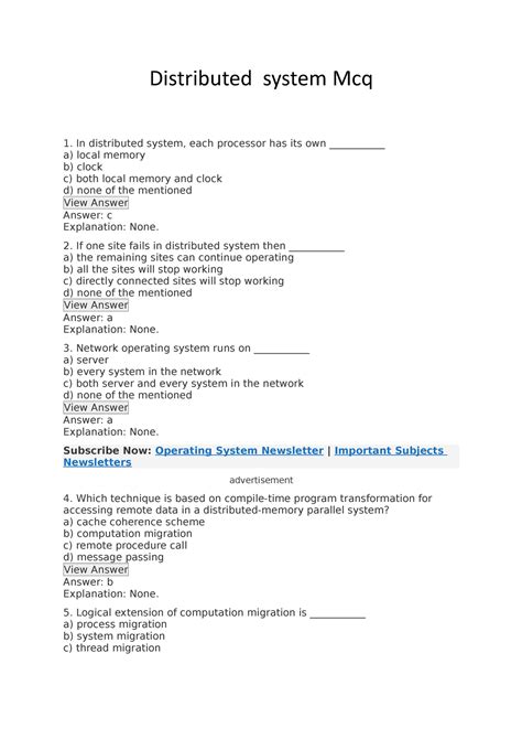 Distributed System Mcq Distributed System Mcq In Distributed System