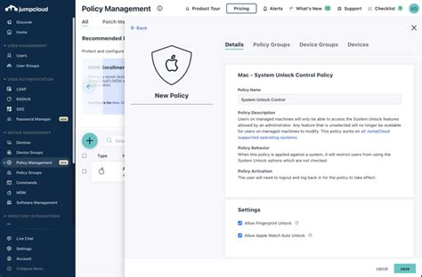 Create A Mac System Unlock Control Policy Jumpcloud