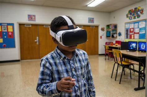 Premium Photo Students Experiencing Virtual Reality In Classroom