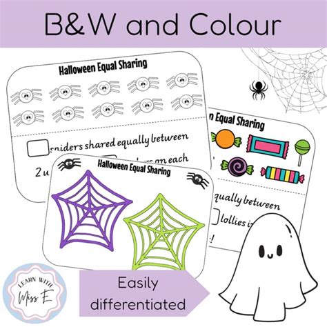 Division Equal Groups Kinder Yr1 Math No Prep Crafts And Games For Halloween