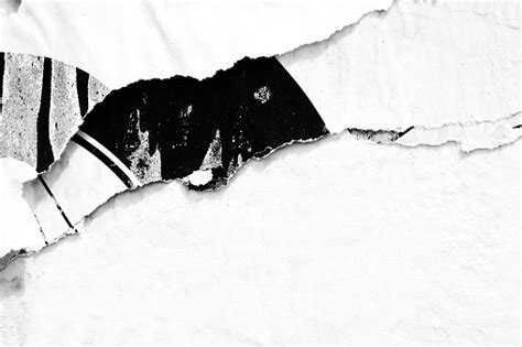 빈 흰색 검정 오래 찢어진 찢어진 종이 구겨진 된 포스터 그런 지 텍스처 배경 플래카드 스톡 이미지 잘려지거나 찢어진 종이에 대한 스톡 사진 및 기타 이미지 Istock