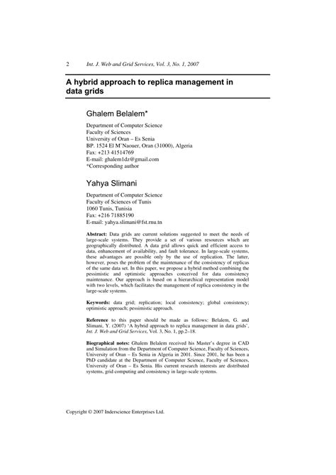 pdf a hybrid approach to replica management in data grids