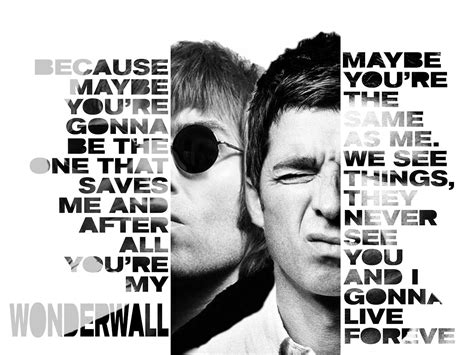 Oasis Live Foreverwonderwall Song Lyric Poster Typography Art Print