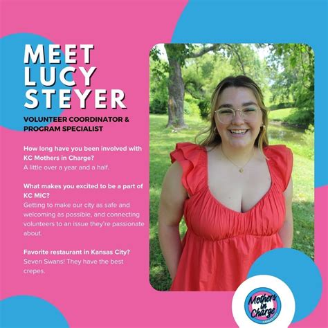 Kc Mothers In Charge On Linkedin Introducing Lucy Steyer Our Most