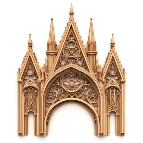 Intricate Gothic Carved Wooden Canopy Featuring Detailed Architecture