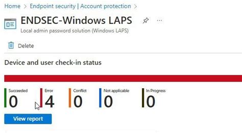 laps policy error r intune