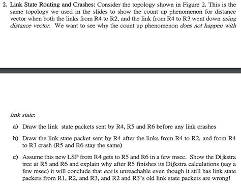 Solved 2 Link State Routing And Crashes Consider The Chegg Com