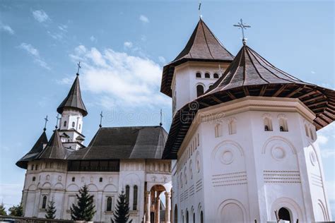 Low Angle Vertical Of Hadambu Orthodox Monastery Against A Sunlit Clear