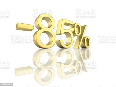 Texto Oro 85 Por Ciento De Sobre Fondo Blanco Con Render 3d De