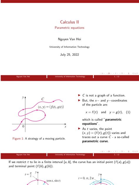 Calculusii Parameter Equations Pdf Curve Tangent