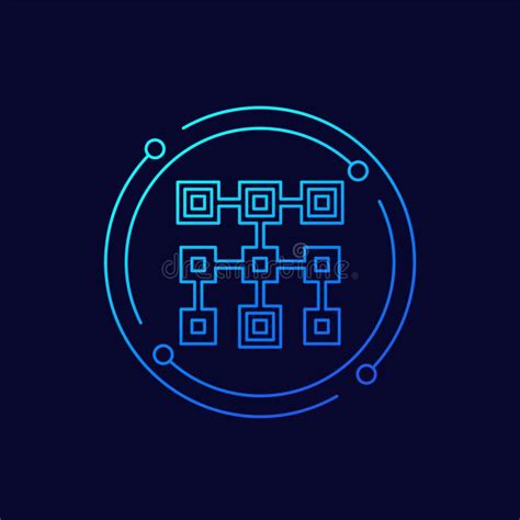 Cluster Icon In Linear Design Stock Vector Illustration Of Artificial