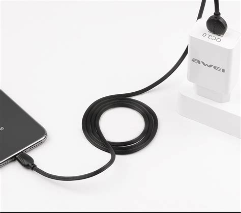 Morejoy Awei Cl M A A To Type C Fast Charging Data Cable For Mobile Phones Black Umart