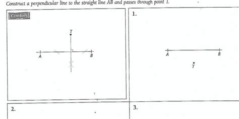 Solved Construct A Perpendicular Line To The Straight Line AB And Passes Through Point T