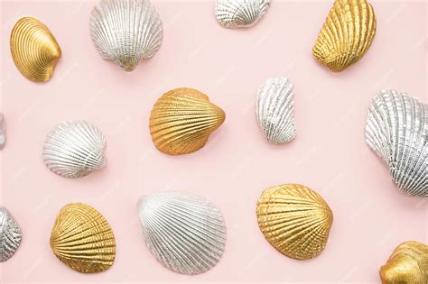 Premium Photo Shined Cockle Shells Collection On Pink