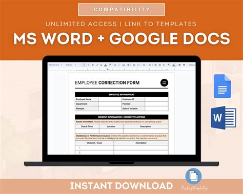 Employee Correction Form Template Employee Performance Improvement Form Staff Corrective