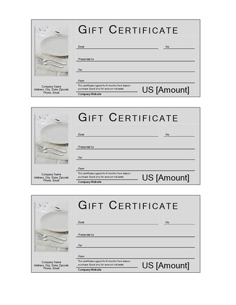 Food T Certificate Template