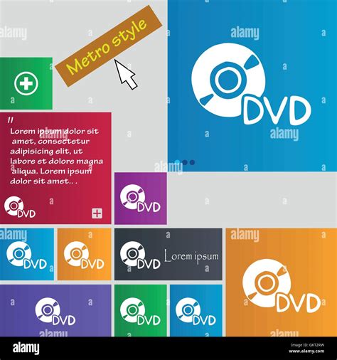 Dvd Icon Sign Buttons Modern Interface Website Buttons With Cursor Pointer Vector Stock