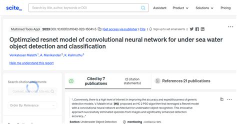 Optimzied Resnet Model Of Convolutional Neural Network For Under Sea