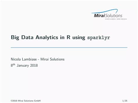Big Data Analytics In R Using Sparklyr Pdf