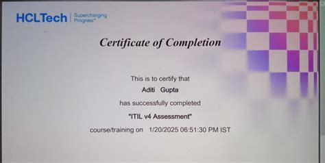 Itil4 Certification Continuousimprovement Digitaltransformation Cybersecurity Aditi Gupta