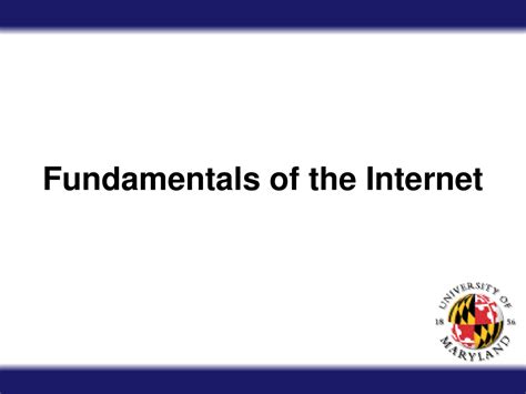 Fundamentals Of The Internet Lecture Slides Enee 426 Docsity