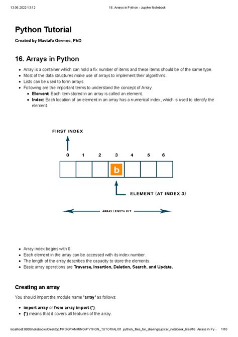 Python Data Science And Analysis Python Tutoral Created By Mustafa Germec PhD Arrays N