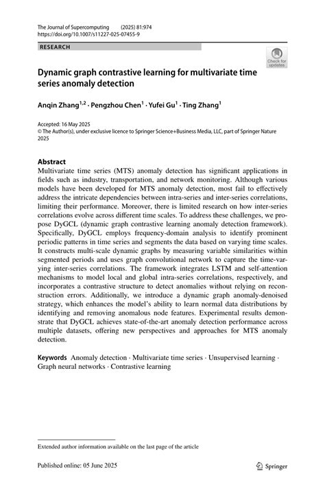 Pdf Dynamic Graph Contrastive Learning For Multivariate Time Series Anomaly Detection