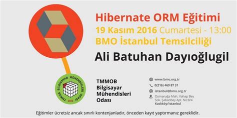 Hibernate Orm Eğitimi İstanbul Tmmob Bilgisayar Mühendisleri Odası