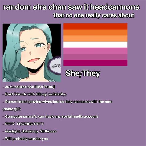 Yuzuriha Etra Chan Saw It Headcannons Chan See It No One Really Cares