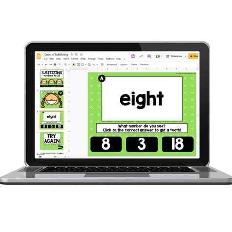 Digital 1st And 2nd Grade Math Toothy® Task Cards Subitizing Lucky Little Learners