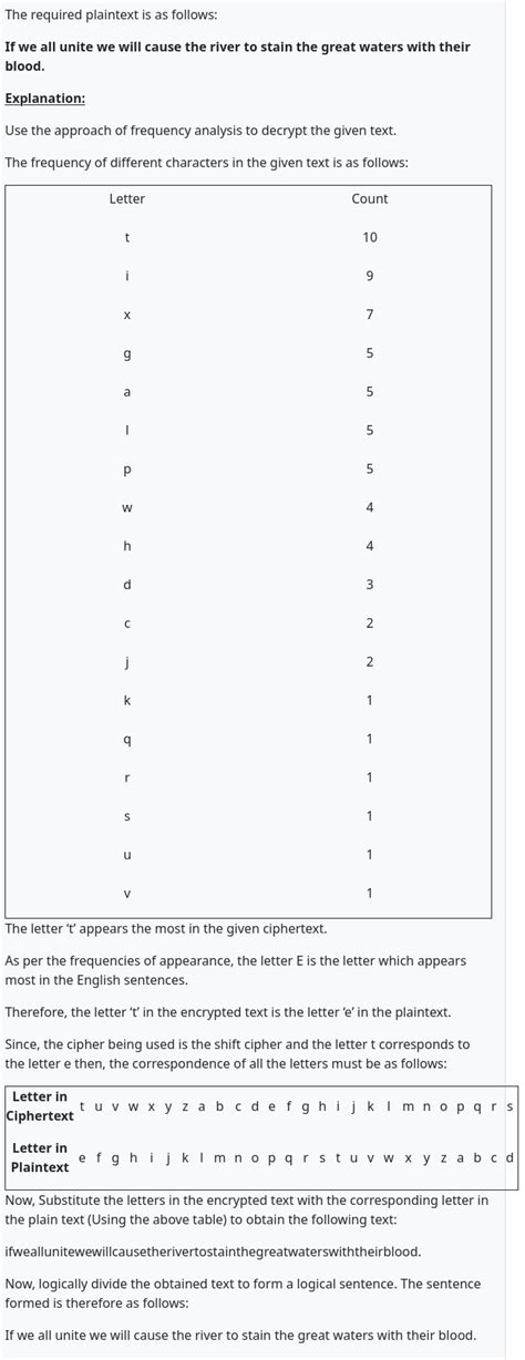 [solved] we received the following ciphertext which was encoded with a