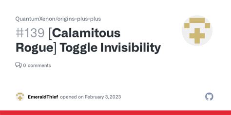 Calamitous Rogue Toggle Invisibility · Issue 139 · Quantumxenonorigins Plus Plus · Github