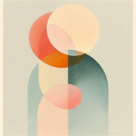 Premium Photo Modern Abstract Composition Featuring Overlapping Geometric Shapes In A Soft