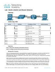 Lab Build A Switch And Router Network Docx Lab Build A Switch And Router Network
