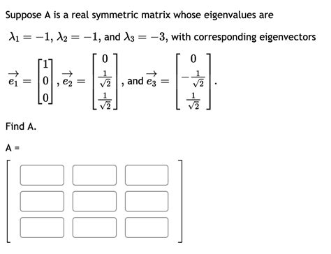 Answered Suppose A Is A Real Symmetric Matrix Bartleby
