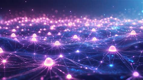 Abstract Network Of Connected Data Points For Future Technology Stock