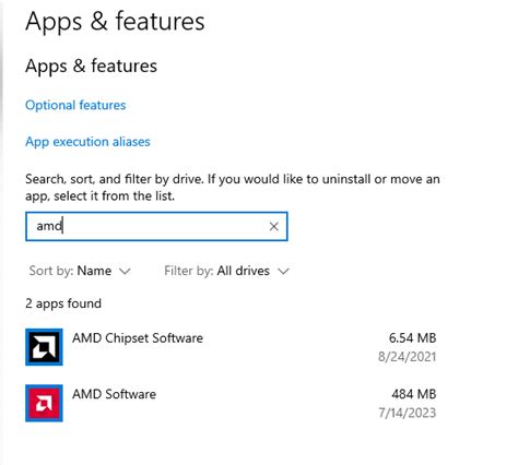 Uninstall AMD Software