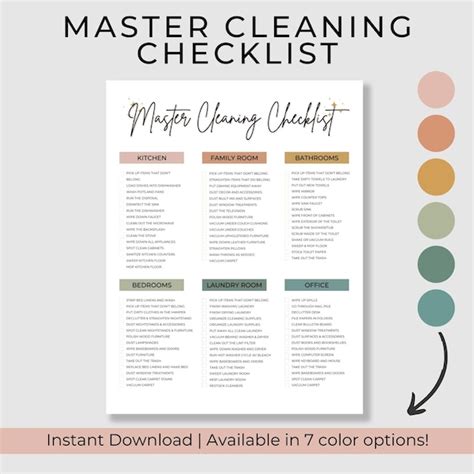 Cleaning Checklist Etsy Australia
