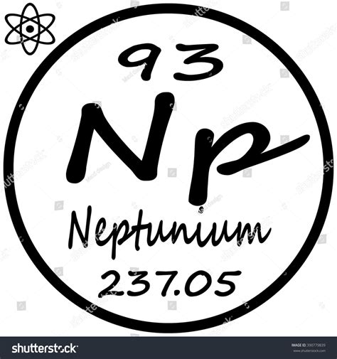 Periodic Table Elements Neptunium Vector De Stock Libre De Regalías 390779839 Shutterstock