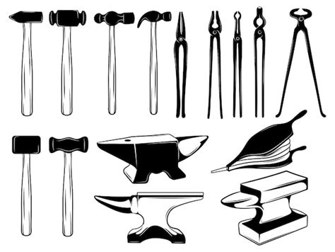 만화 대장간 일러스트 프리미엄 벡터