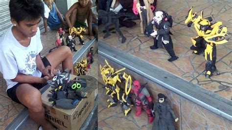 Action Figures Na Gawa Ng Isang Construction Worker Gamit Ang Tsinelas Trending Rmn Networks