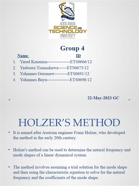 holzer method pdf normal mode equations